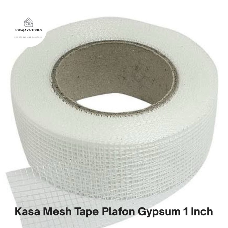 Jual Kain Kasa Lem Perban Plafon Gypsum GRC Fiberglass Mesh Tape 2.5 cm ...