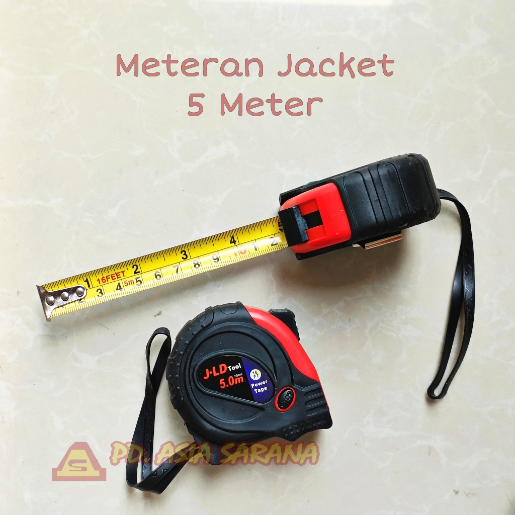 Jual Meteran Tukang 5m Meter Lock Jaket JLD Steel Measuring Tape ...