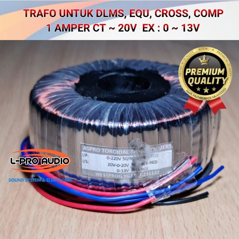 Jual TRAFO TOROID 1A 20V 0-13 CT untuk mengganti trafo DLMS, crossofer ...