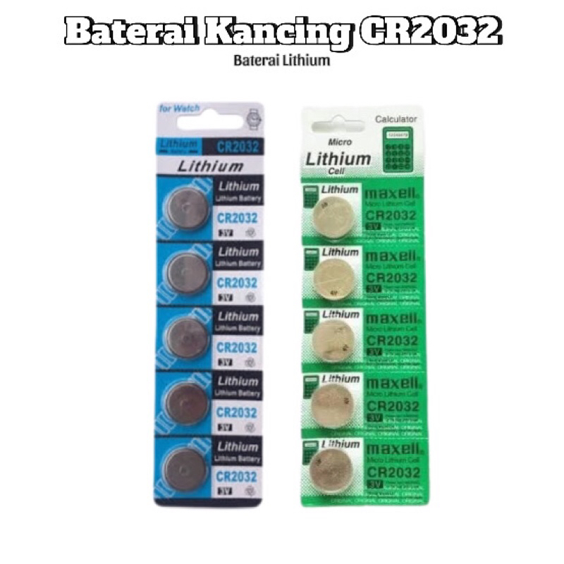 Jual Baterai CR2032 Lithium 3V / Battery Kancing Koin CR-2032 / Baterai Kalkulator Jam Tangan ...