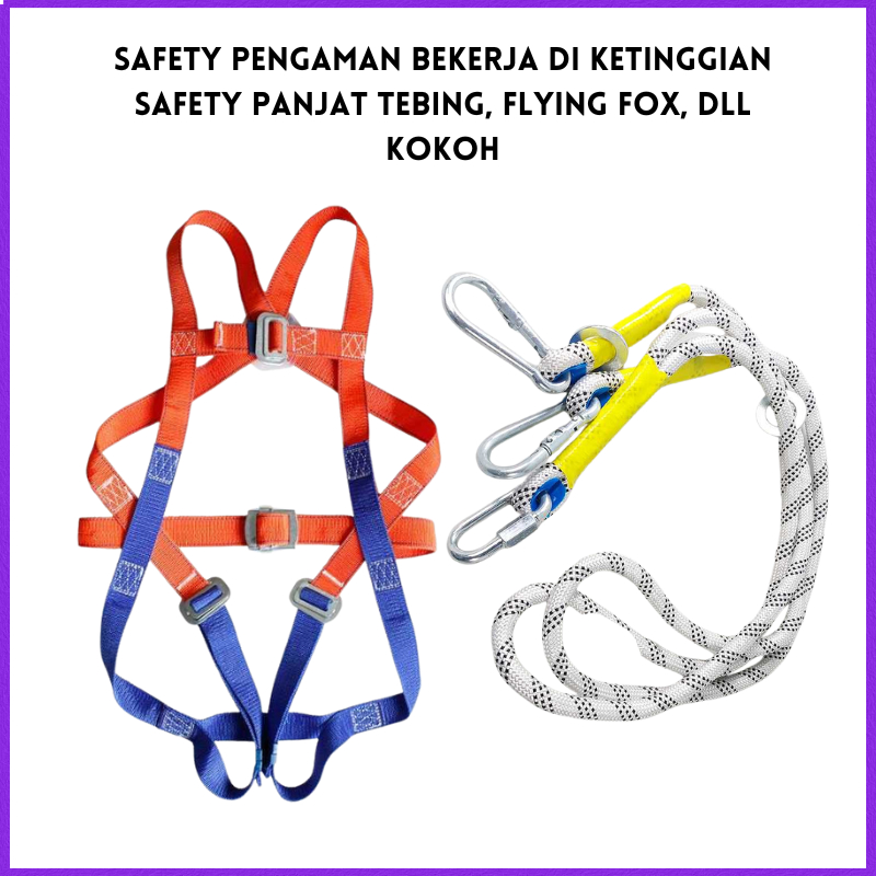 Jual COD ANQUANDAI Safety Full Body Harness Five Point Construction ...