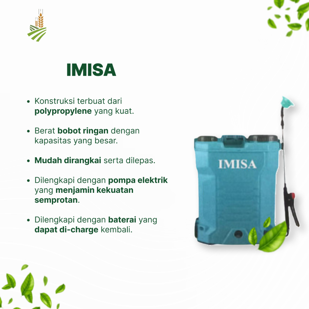 Jual Sprayer Elektrik Imisa 16 Liter | Ringan dan Anti Karat | Shopee ...