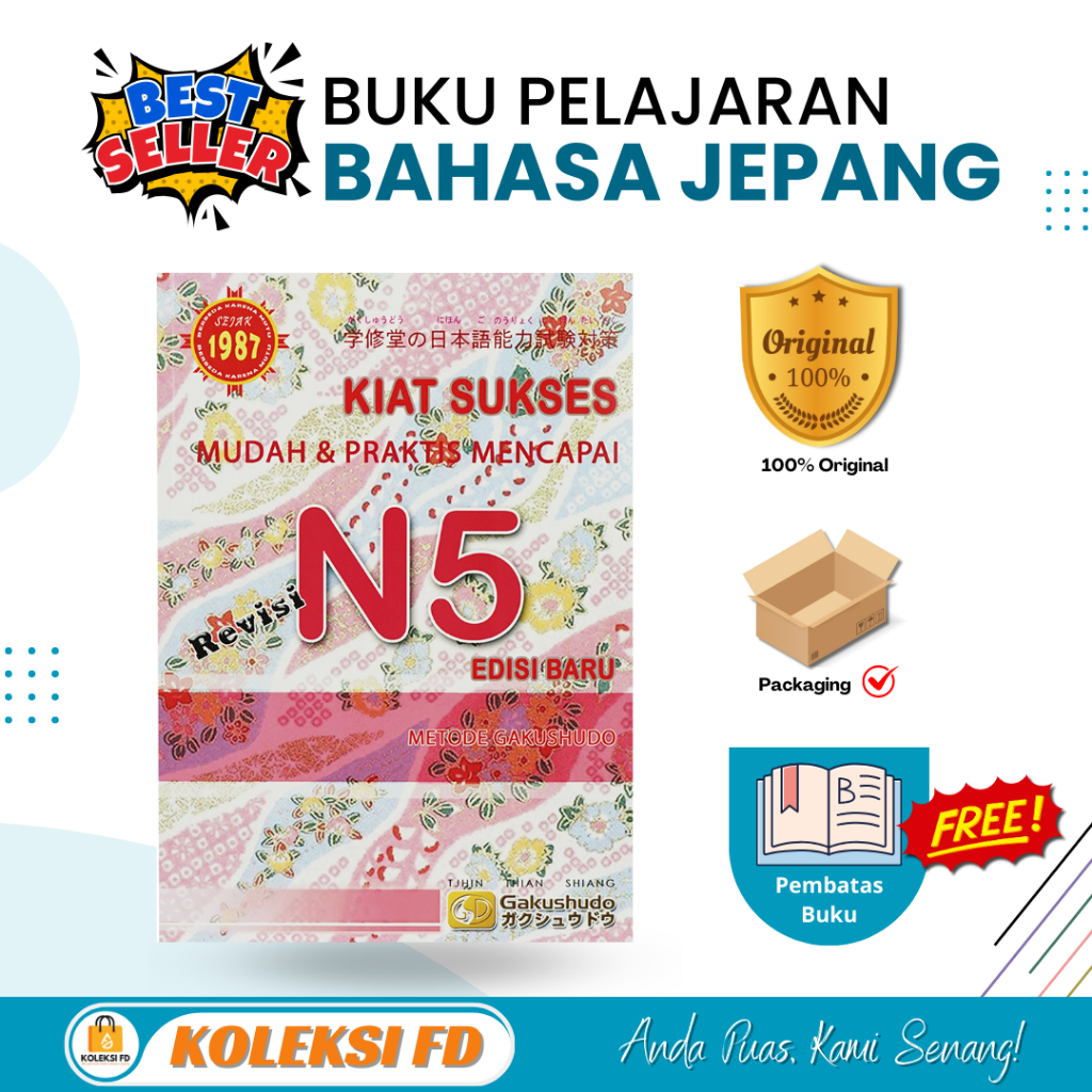 Jual BUKU BAHASA JEPANG || Kiat Sukses N5 Metode Gakushudo 100% ORIGINAL | Shopee Indonesia