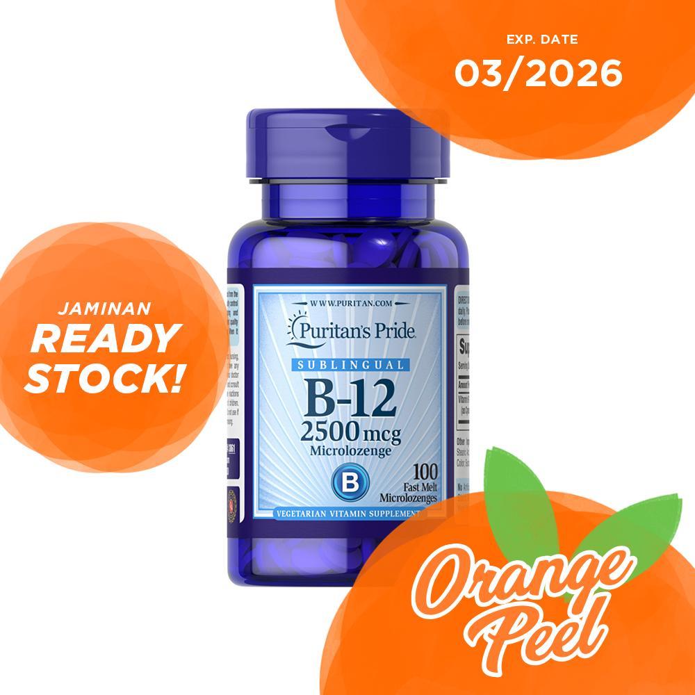Jual Puritan Vitamin B-12 2500 mcg B12 Sublingual 100 Tablets ...