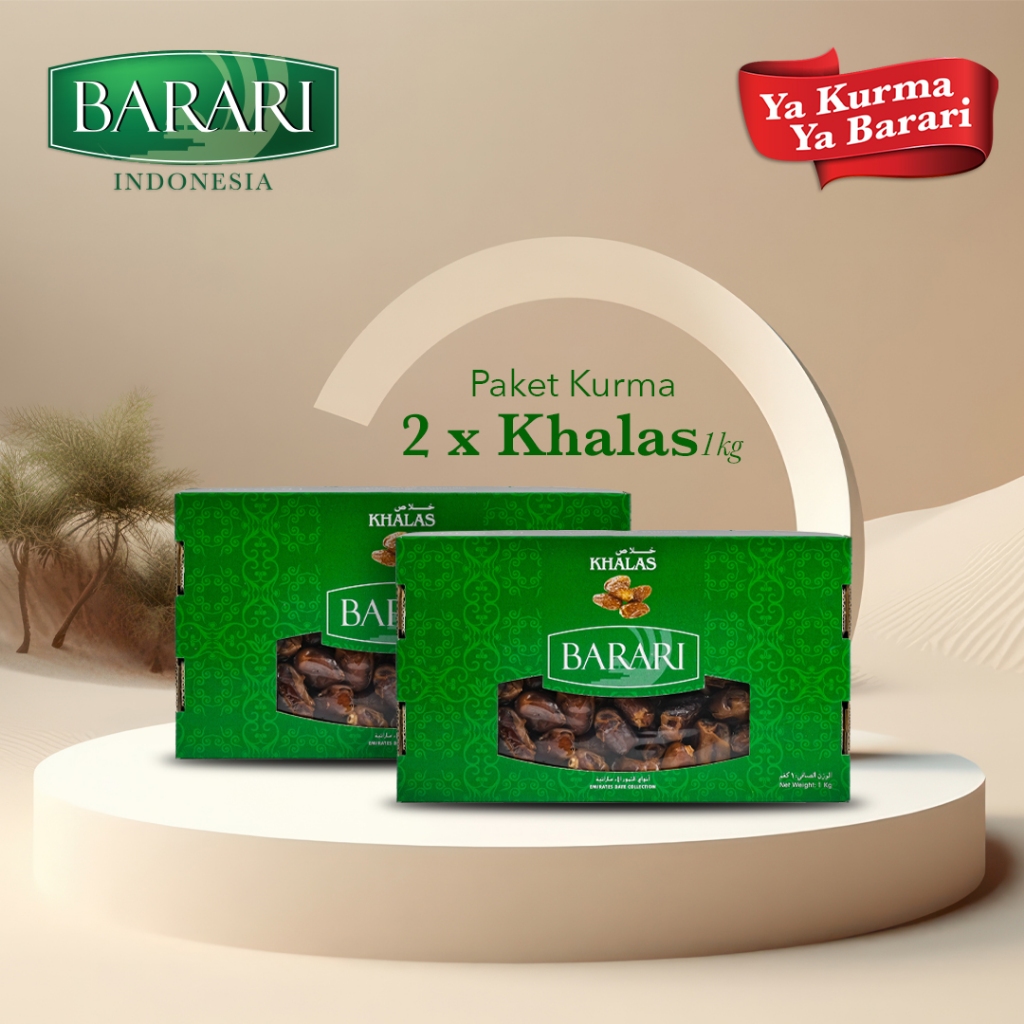 Jual BARARI Khalas Kurma Arab 2 Pcs 1 Kg Premium Dates High Quality ...