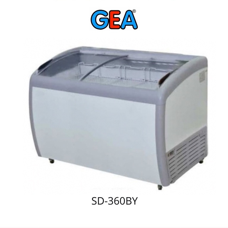 Jual GEA Chest Freezer Sliding Curve Glass Freezer Kapasitas 360 Liter SD-360 BY Original ...
