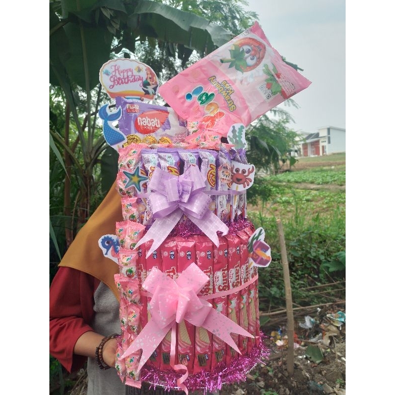 Jual Snacktower bertingkat permen tumpah Snack tower ulang tahun ...