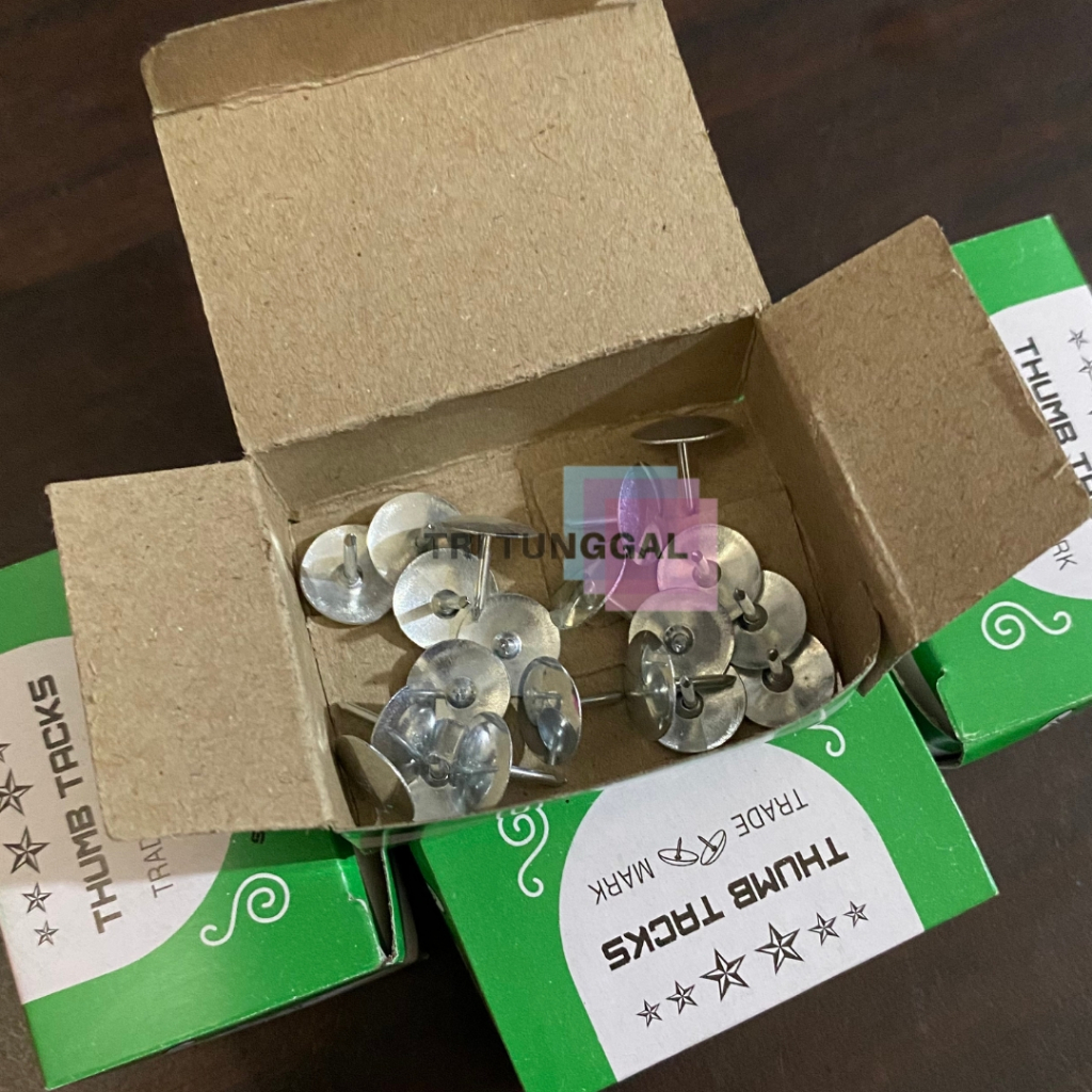 Jual Pines Paku Payung 1 Box Thumb Tacks Thumbtacks Besi Steel Kuat ...