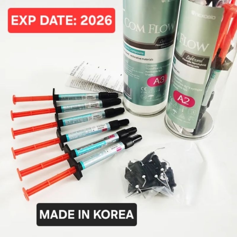 Jual Dental Composite Flowable Nano Hybrid Syringe T-COM KOREA | Shopee ...