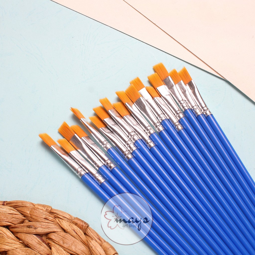 Jual Kuas Lukis Satuan Nilon Ujung Flat Brush 1 Pcs - Kuas Cat Air ...