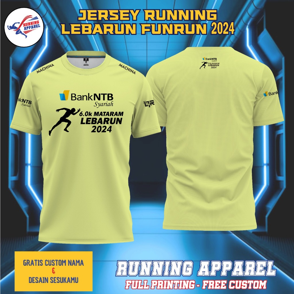 Jual Baju Jersey RUNNING LEBARUN FUN RUN 2024 Terbaru , Gratis Custom ...