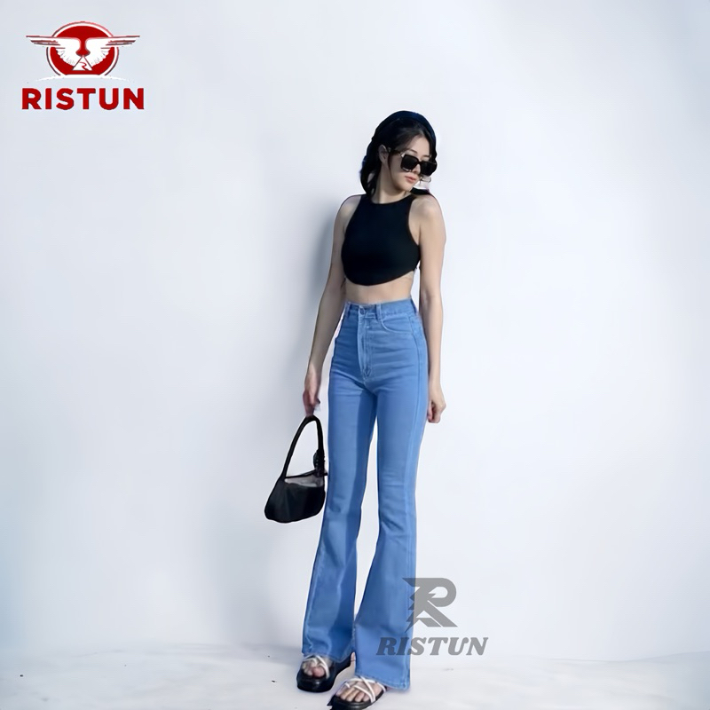 Jual Cutbray Jeans Highwaist Wanita - Korean Style Celana Jeans Wanita - Straight Jeans - Celana ...