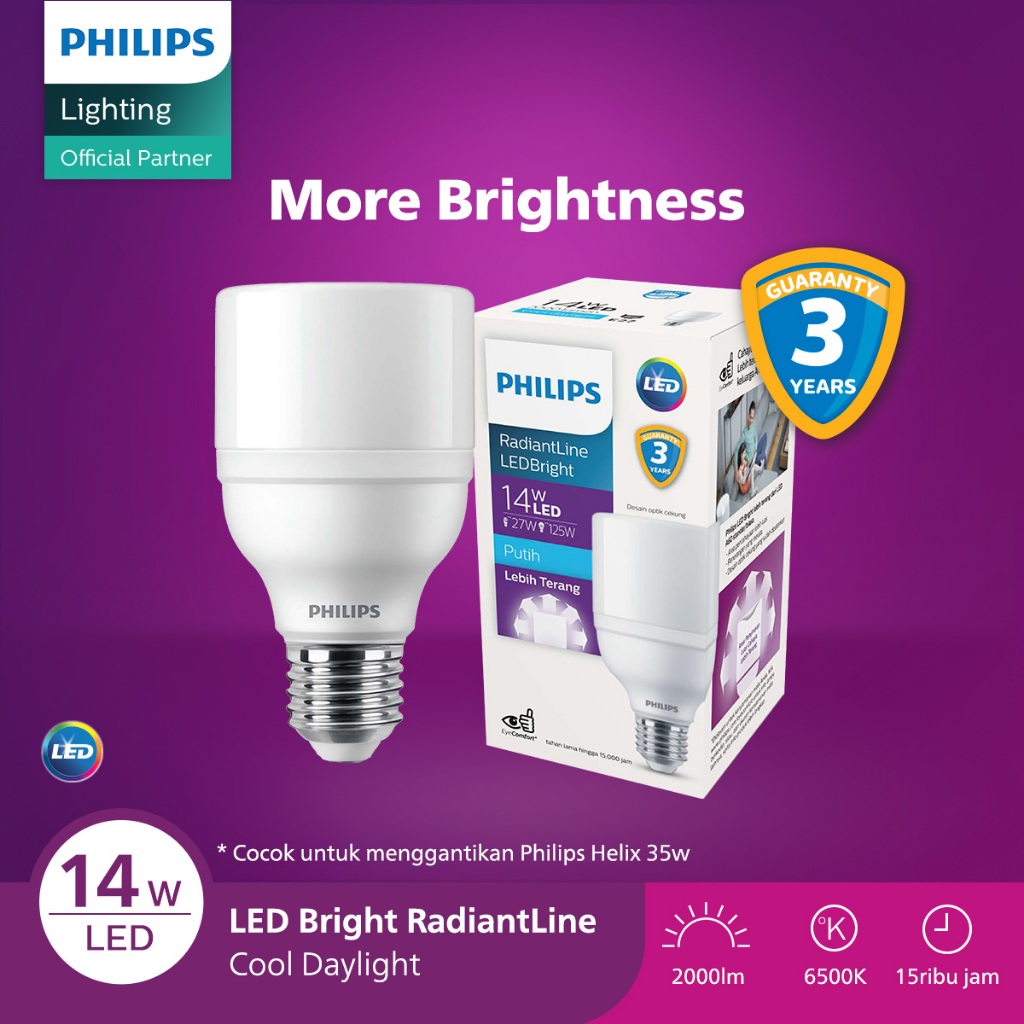 Jual Philips Lampu Radiantline LEDBright 14W E27 6500K 230V Putih | Shopee Indonesia