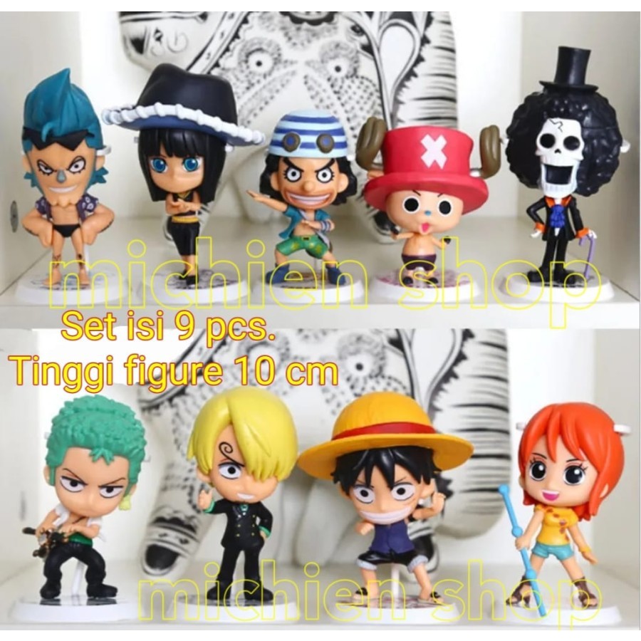 Jual Figure Set One piece isi 9pcs/Miniatur pajangan Topper One piece ...