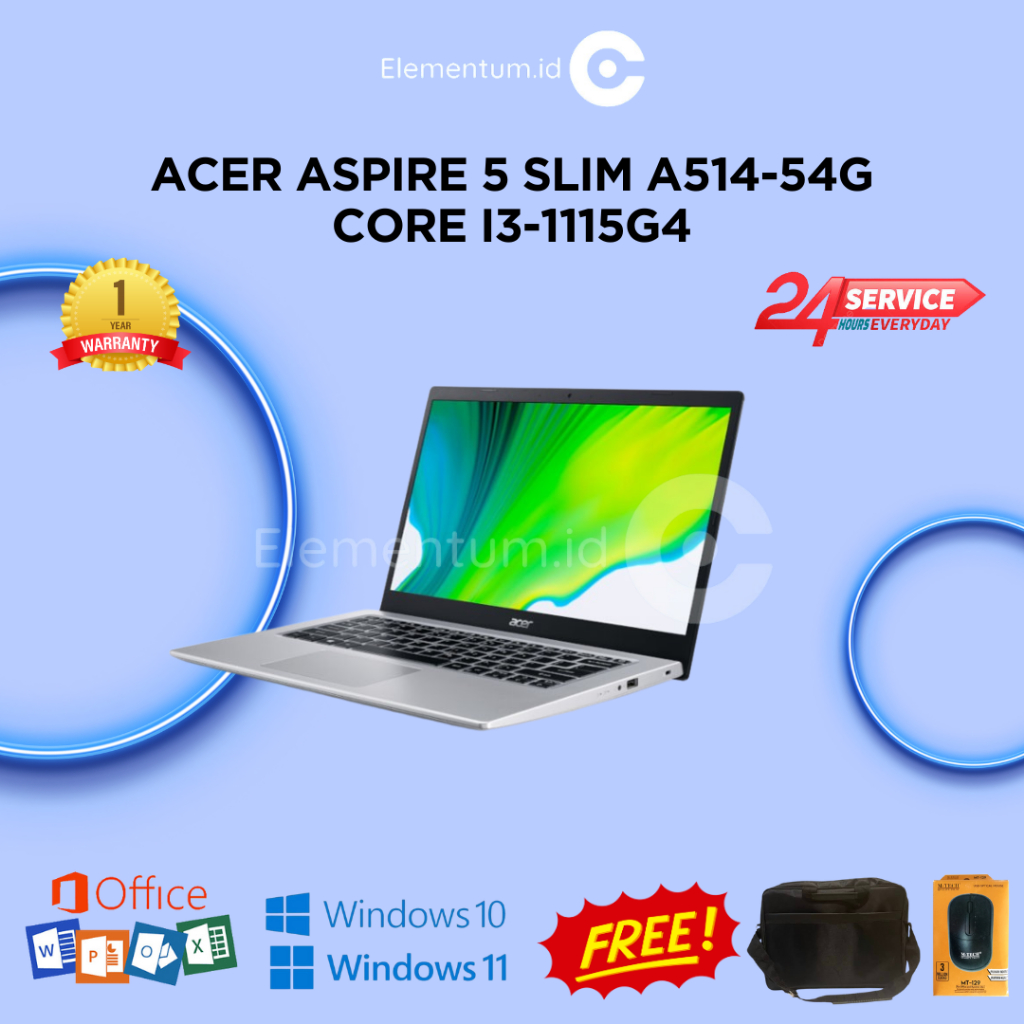 Jual ACER ASPIRE 5 SLIM A514-54G CORE i3-1115G4 | 8GB 512GB SSD MX350 2GB | Shopee Indonesia