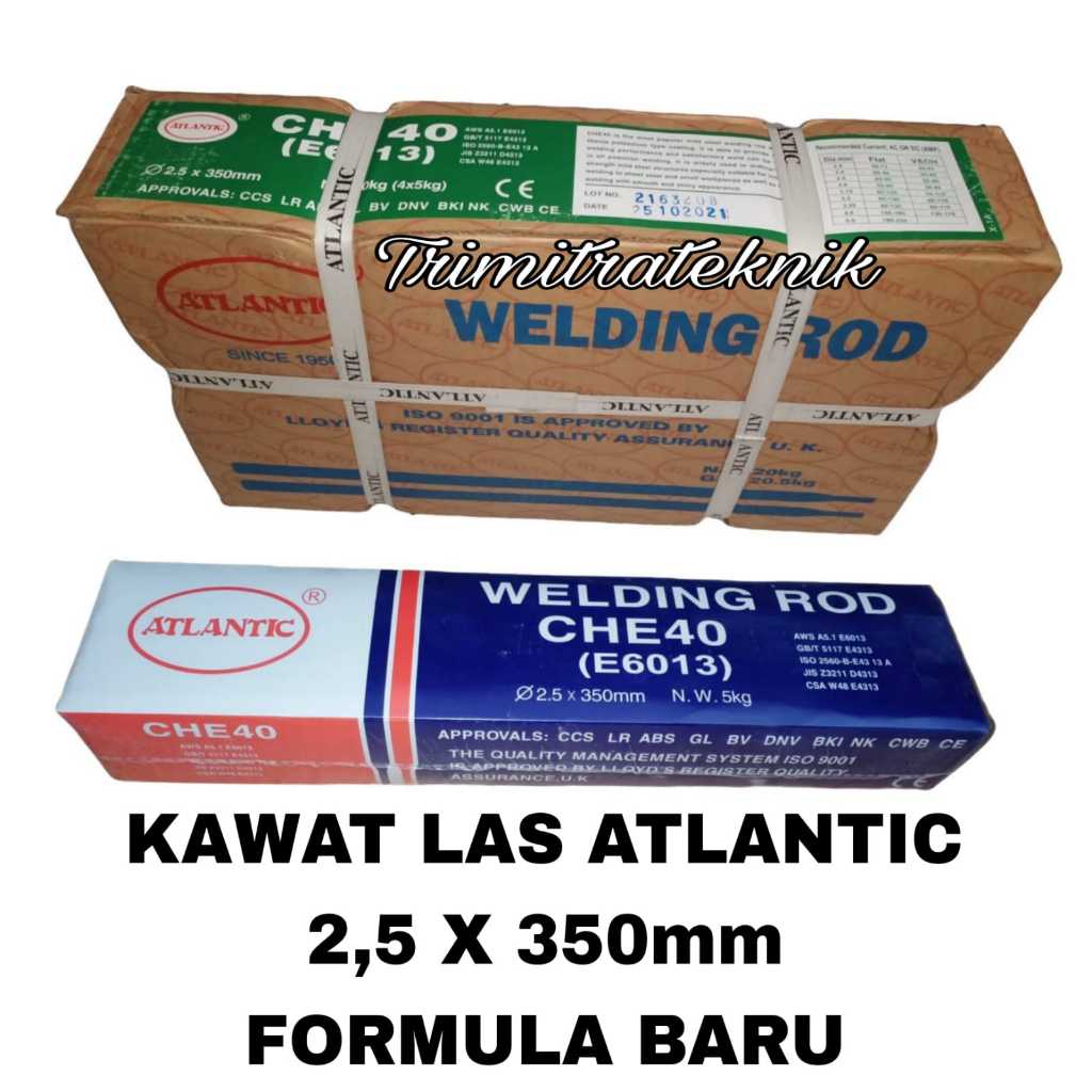 Jual Kawat Las ATLANTIC 2.5MM (5KG) WELDING ROD CHE40 (E6013) FORMULA ...