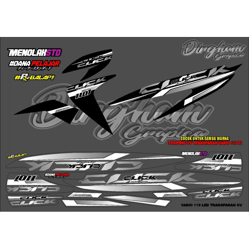 Jual striping transparan Vario 110 fi desain click terbaru | Shopee Indonesia