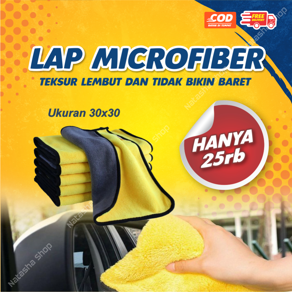 Jual Lap Microfiber Kaca Motor Mobil Ukuran Besar 30cmx30cm | Shopee ...