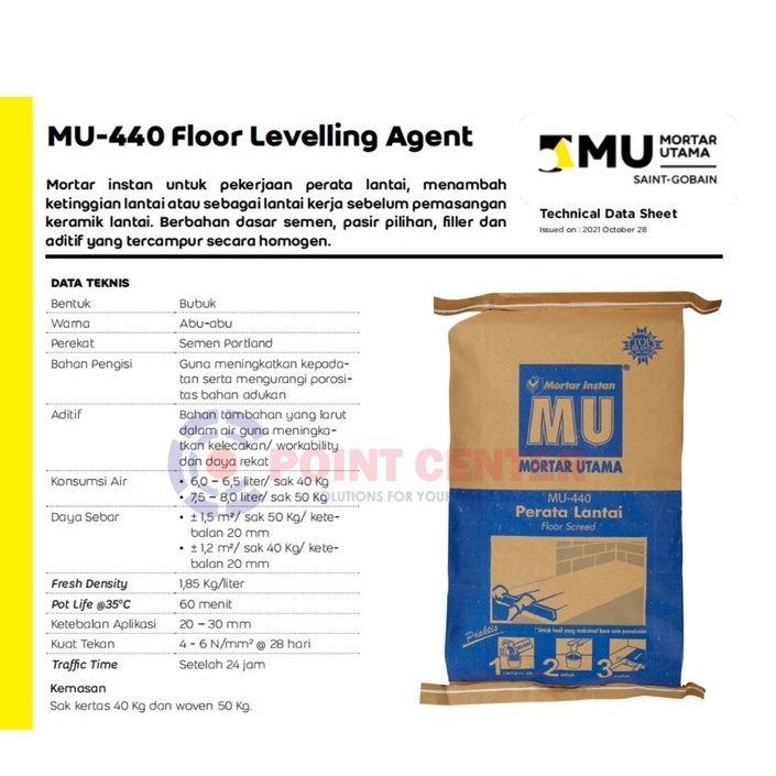 Jual TERLARIS MORTAR UTAMA MU-440 PERATA LANTAI 40KG | Shopee Indonesia