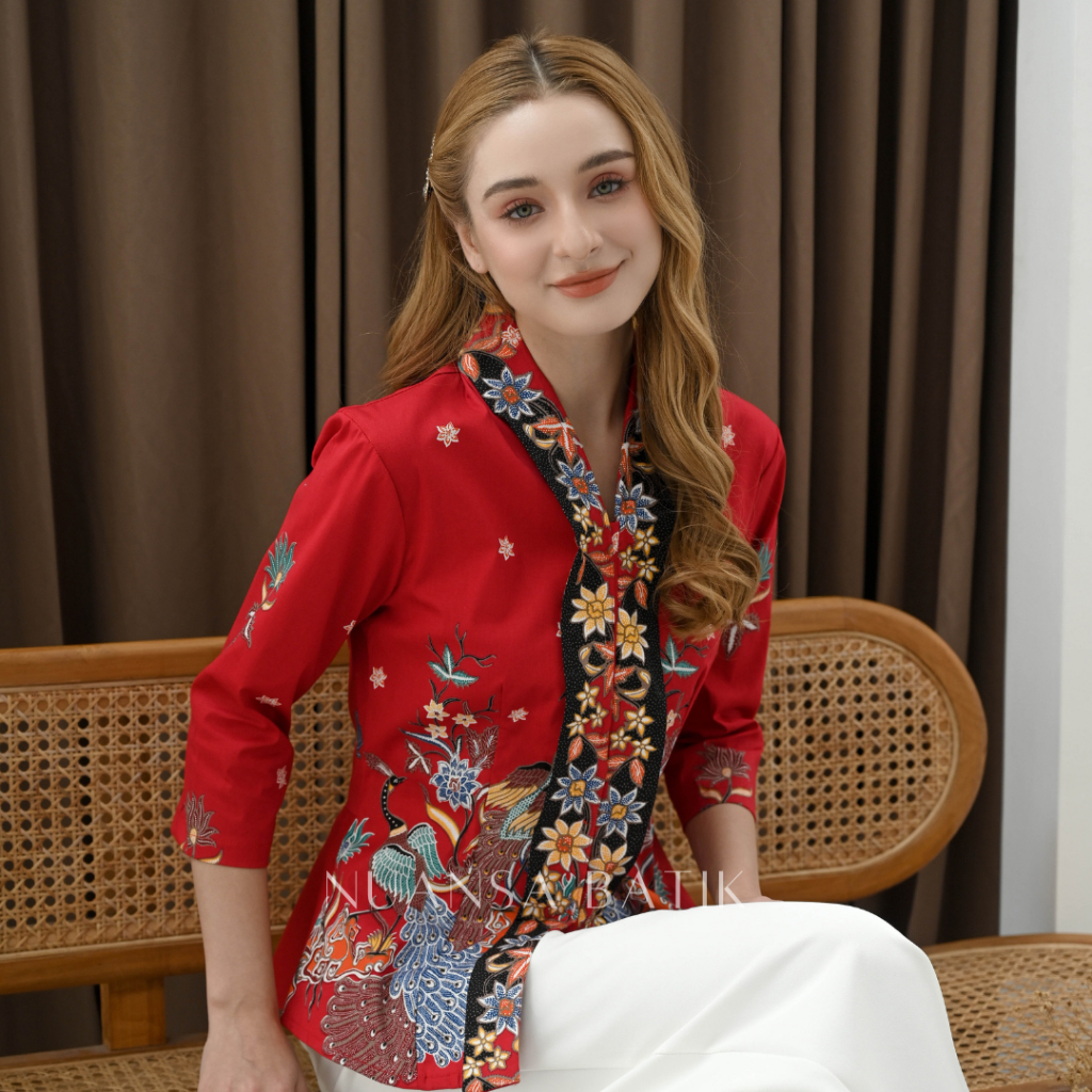 Jual Nuansa Batik Blouse Batik Model Kutu Baru Lengan 7/8 Bahan Katun ...