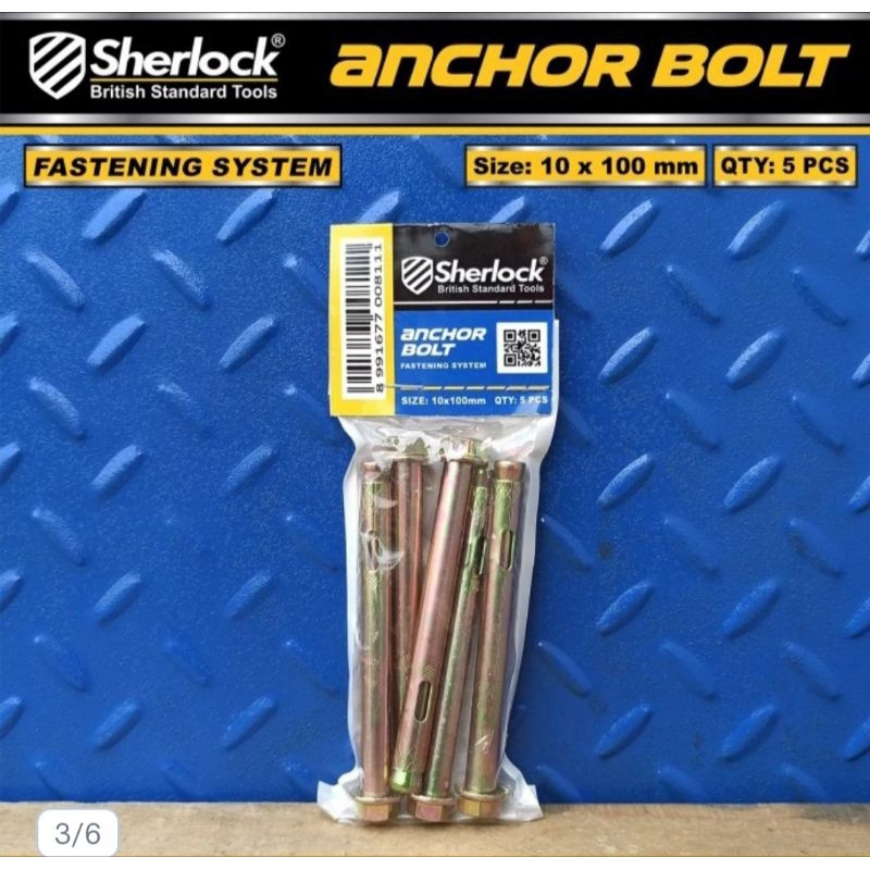 Jual Angkur Baut Anchor Bolt Dinding Beton Sherlock 10 x 100 mm (isi 5 ...