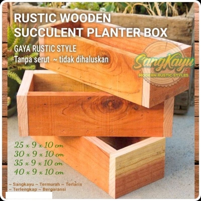 Jual Wood succulent planter rak tanaman hias pot sukulen kayu rustic ...