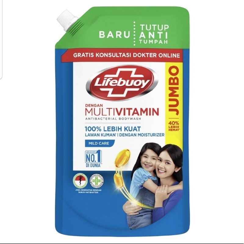 Jual Lifebuoy Antibacterial Body Wash Refill Mild Care 825 ml | Shopee ...