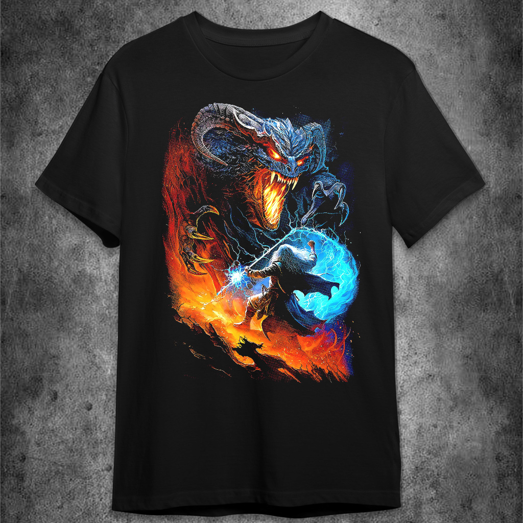 Jual Kaos Premium Gandalf vs Balrog || The Lord of the Rings || A3 ...