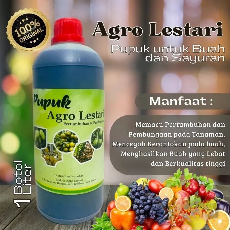 Jual Pupuk organik cair AGRO LESTARI 1 Liter Penyubur buah-bunga dan Pelebat buah-bunga bisa cod ...