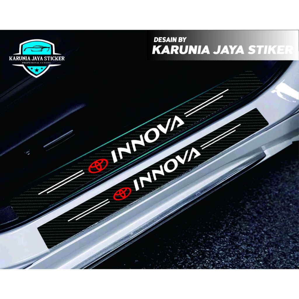 Jual stiker 9 pcs stiker carbon toyota innova cutting stiker pelindung ...