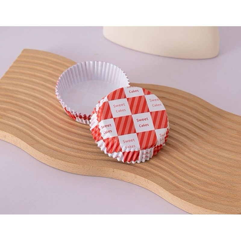 Jual MDLBake 50pcs KOTAK PINK BULAT paper cup roti bulat 8cm / paper ...