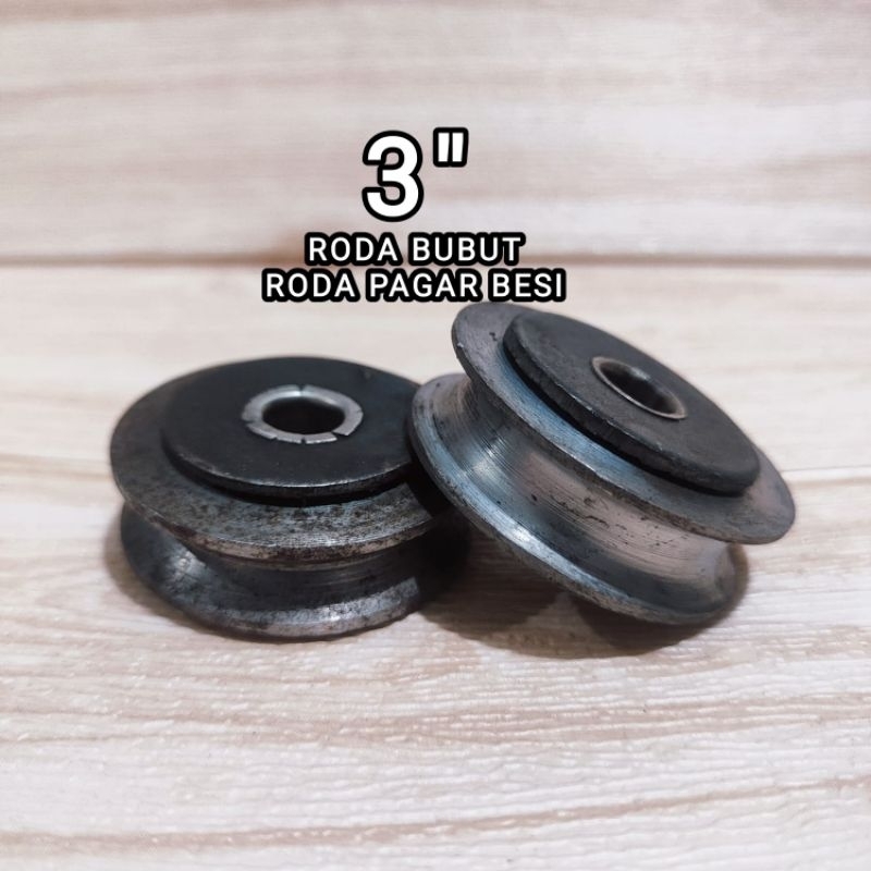 Jual Roda Bubut 3" Inch Roda Pintu Pagar Besi Rumah Gerbang Bulat Siku ...
