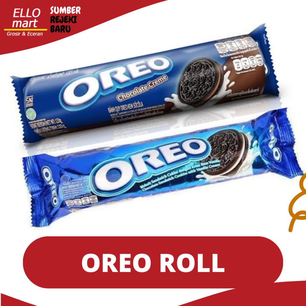 Jual OREO Biskuit Roll Vanilla Coklat 119,6gr Oreo Sandwith Original ...