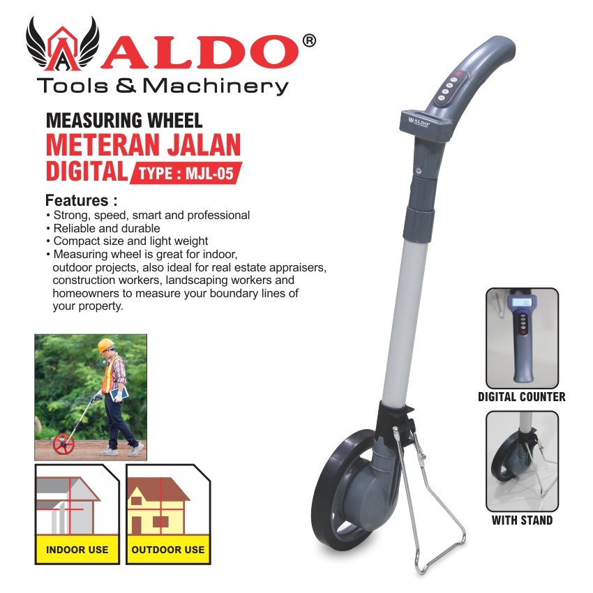 Jual METERAN JALAN DIGITAL MJL-05 / METERAN DORONG / MEASURING WHEEL ...