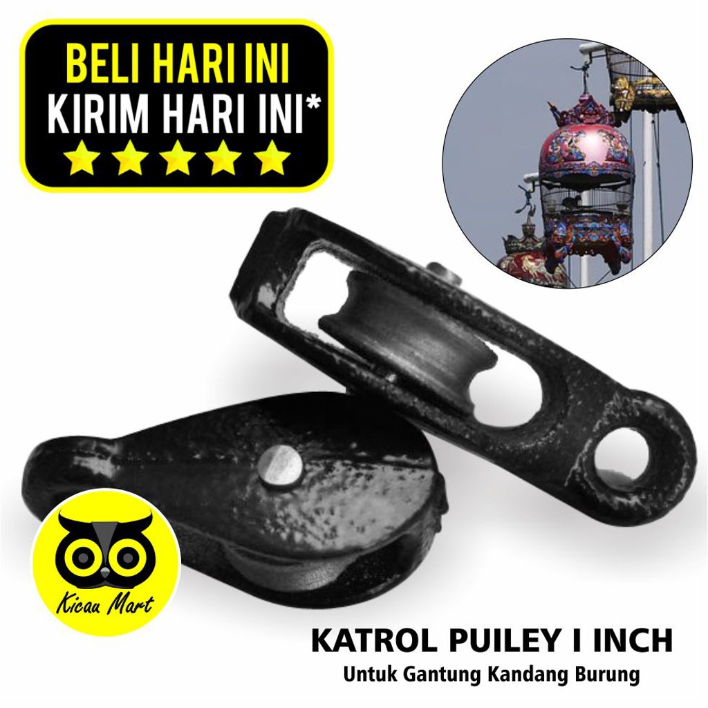 Jual KATROL KEREKAN SANGKAR BURUNG KEREKAN BENDERA MINI PULLEY 1 INCH ...