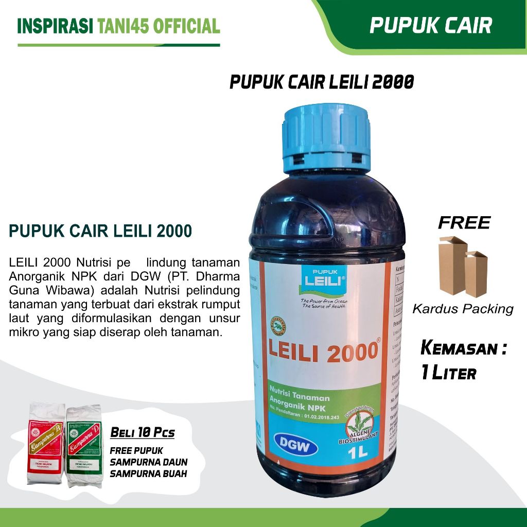 Jual Pupuk Cair Leili 2000 1 liter/Pupuk Cair Leili 1 liter/Pupuk ...