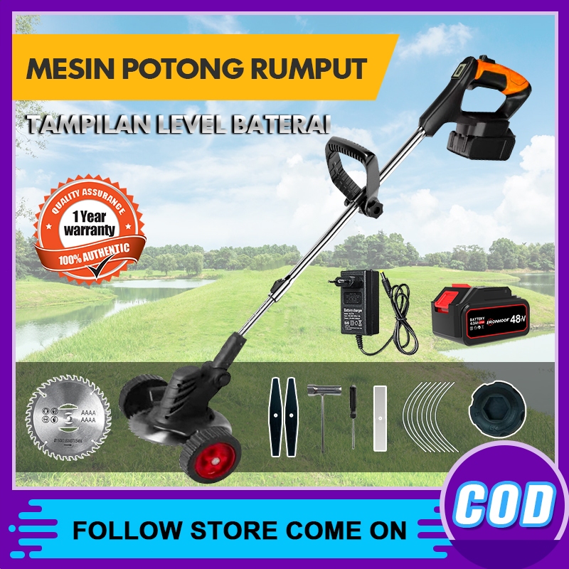 Jual Mesin Potong Rumput IRONHOOF 588V Baterai Mesin Pemotong Rumput ...