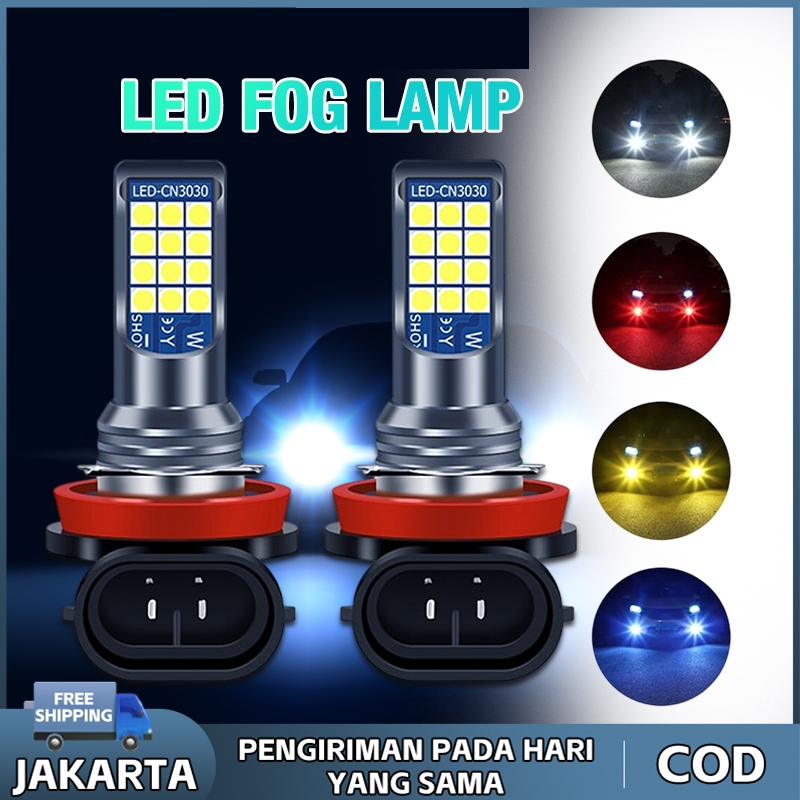 Jual 2Pcs Lampu Kabut Mobil Super Terang Lampu LED Mobil Putih /Kuning Es H8/H11 h16(JP) Fog ...