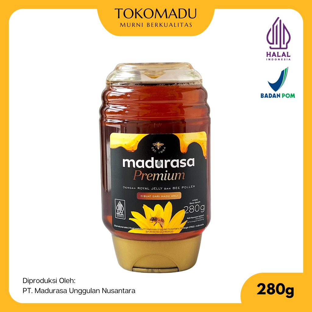 Jual Madurasa Premium Madu Asli Plus Royal Jelly dan Bee Pollen 280 gr ...