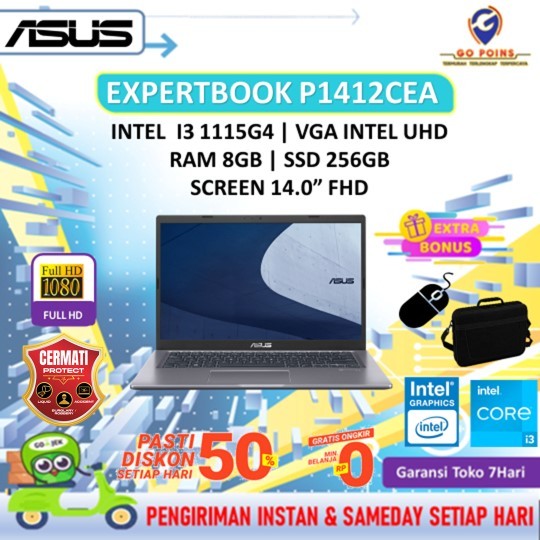 Jual LAPTOP ASUS EXPERTBOOK P1412CEA INTEL I3 1115G4 RAM 8GB SSD 256GB ...