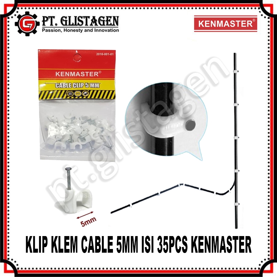 Jual KENMASTER Klem Kabel Cable Clip Paku Tembok Kabel 5mm isi 35 pcs ...