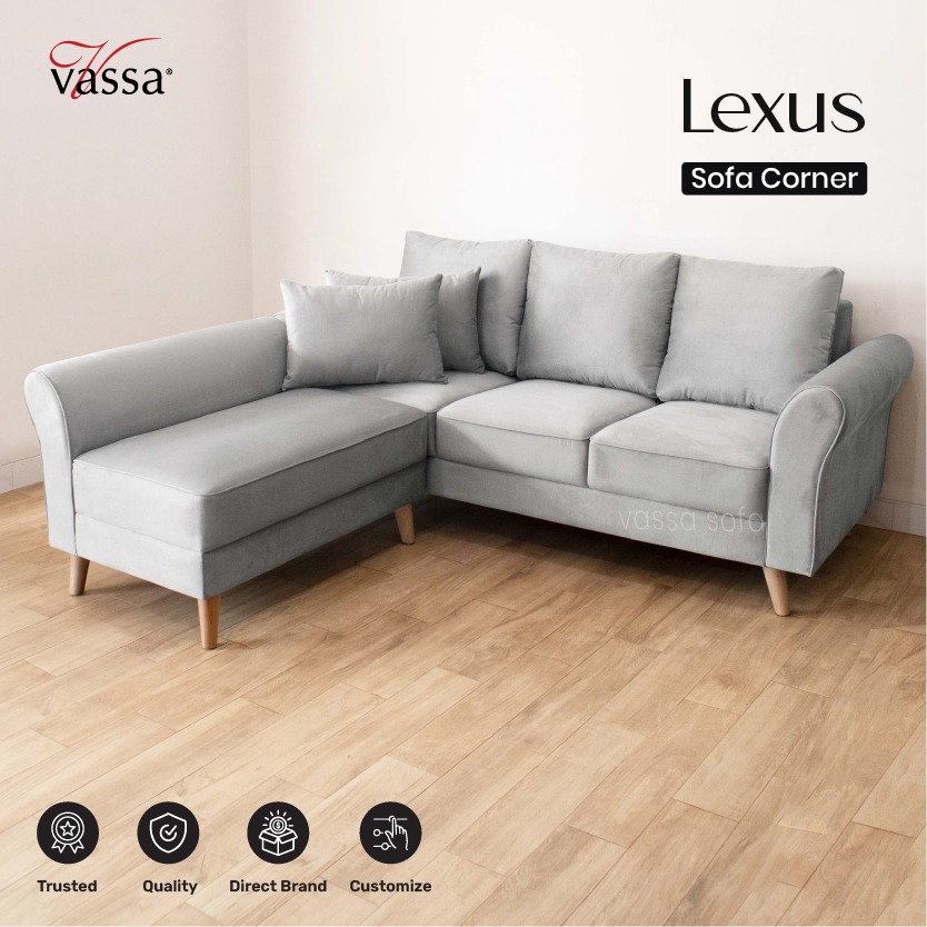 Jual SOFA SUDUT | CORNER SOFA | SOFA L LEXUS VASSA SOFA | Shopee Indonesia