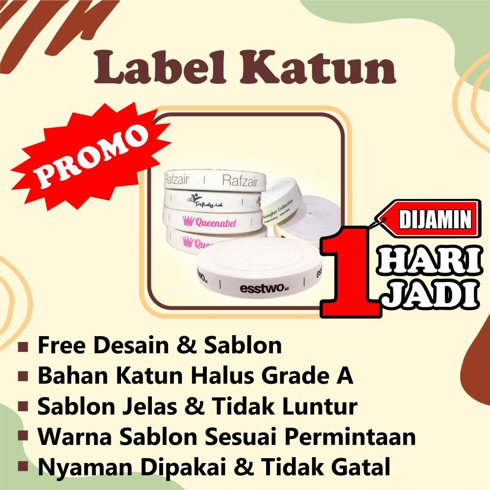 Jual [100 PCS] MINI ROLL Label Nama Label Katun 1,5cm, 2cm dan 2,5cm ...