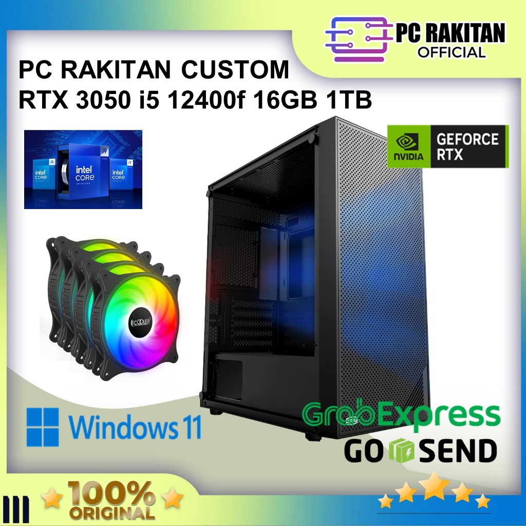 Jual PC RAKITAN CUSTOM RTX 3050 i5 12400f/16GB/1TB Win 11 | Shopee ...