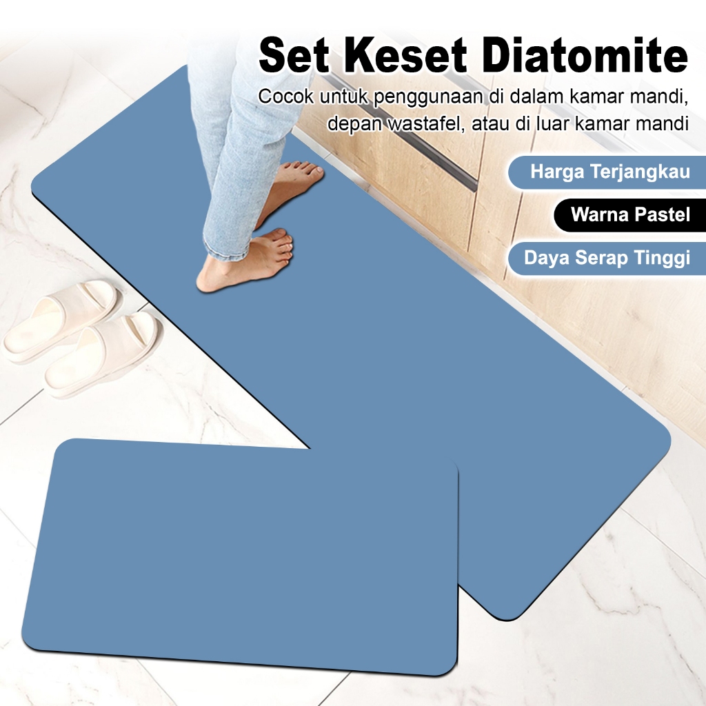Jual Set Keset Diatomite 2 in 1 Anti Slip Warna Pastel Daya Serap ...