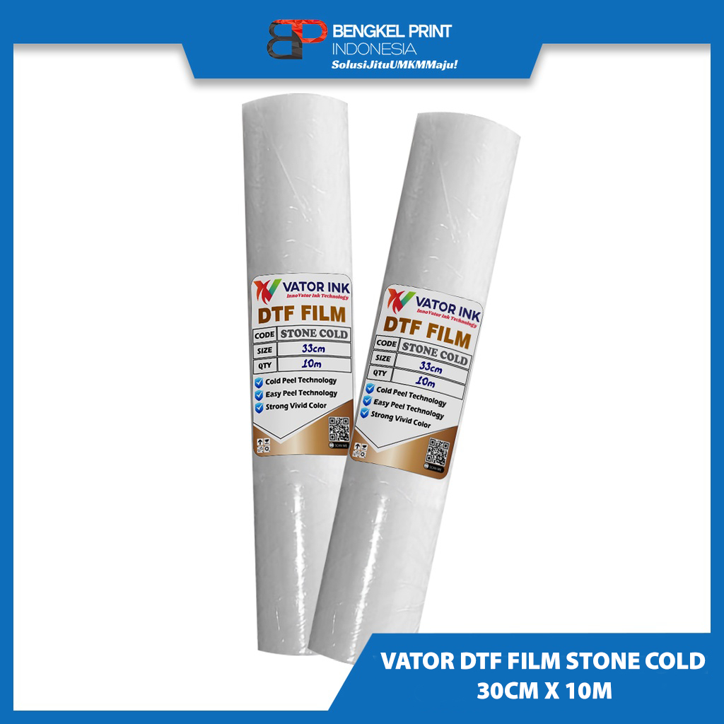 Jual PET FILM DTF VATOR STONE COLD 30CM x 10M | METERAN | EASY PEEL | PET FILM DTF VATOR ...
