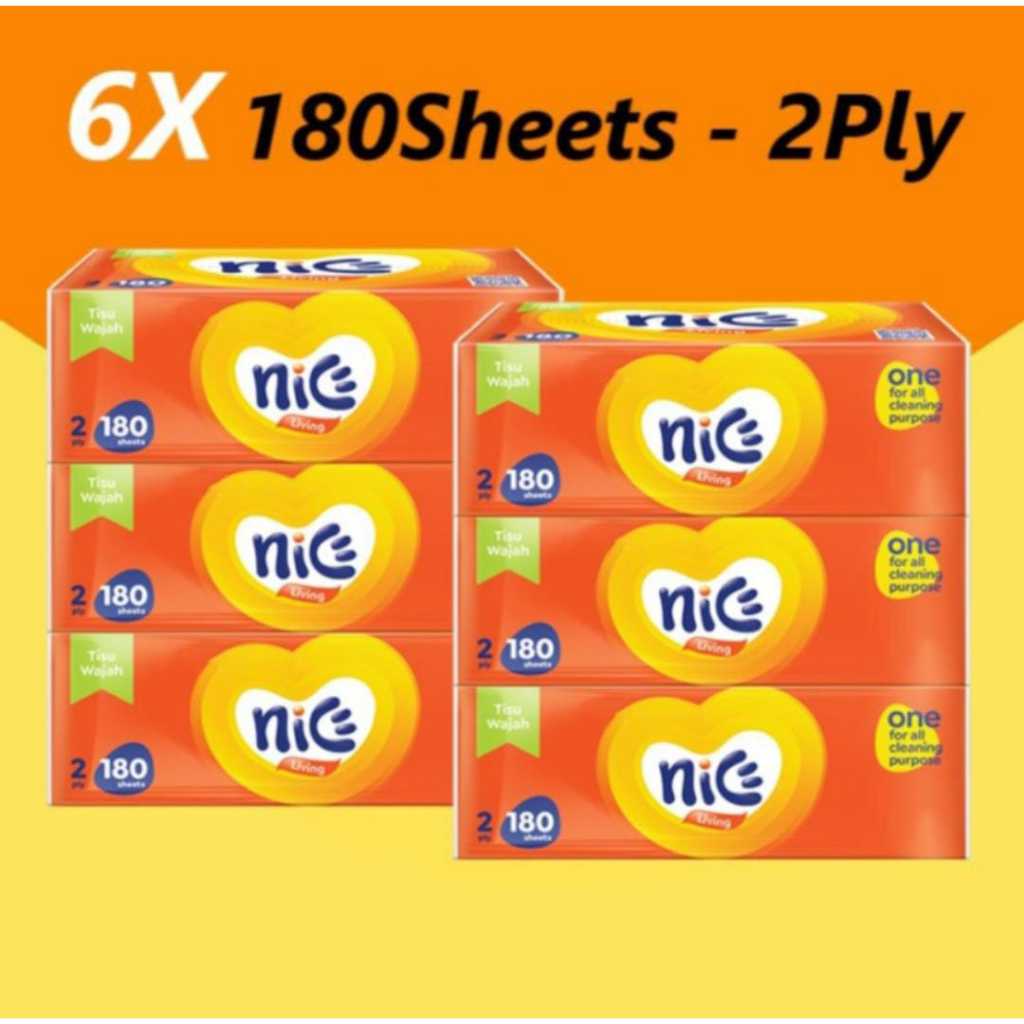 Jual PAKET 6PCS TISU NICE 180SHEET 2PLY | Shopee Indonesia