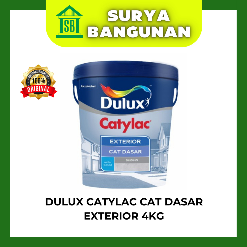 Jual Cat dasar tembok 4 kg / cat dasar tembok exterior Dulux catylac ...