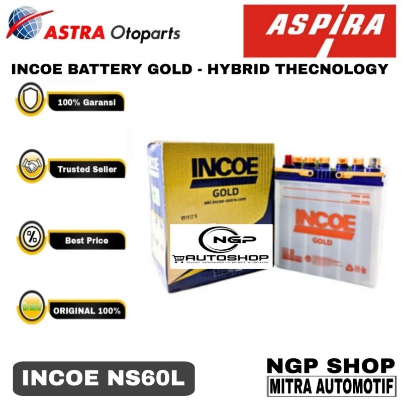Jual Aki Incoe 45Ah ns60L / Incoe Battery Ns60L - Original | Shopee Indonesia