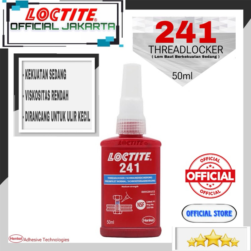 Jual Loctite 241 50ml Thread Locker Medium Strenght Lem Threadlocker 50 ...